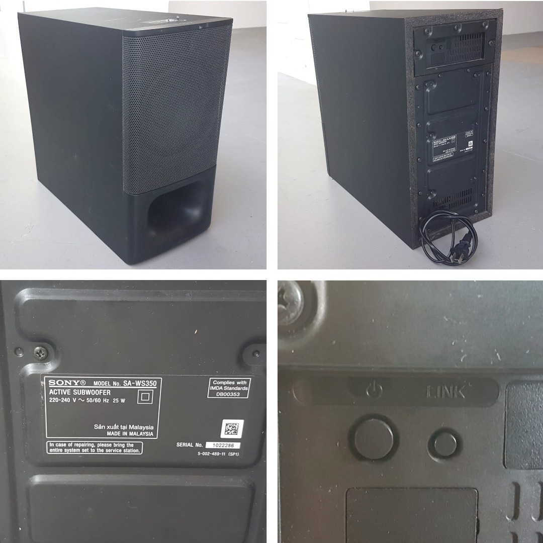 Original SONY Wireless Subwoofer, Model SA-WS350, JAPAN, Amplified Bass ...