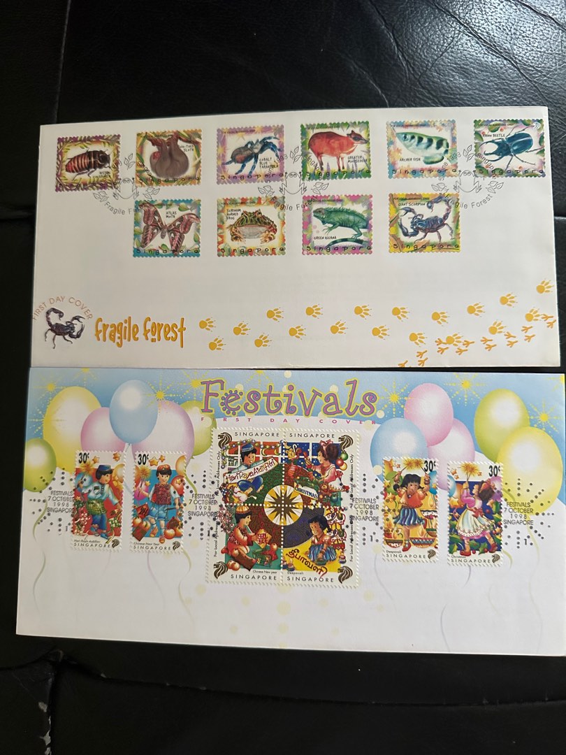 Singapore FDC stamps (BN) fragile forest 1998 and festivals 1998 ...
