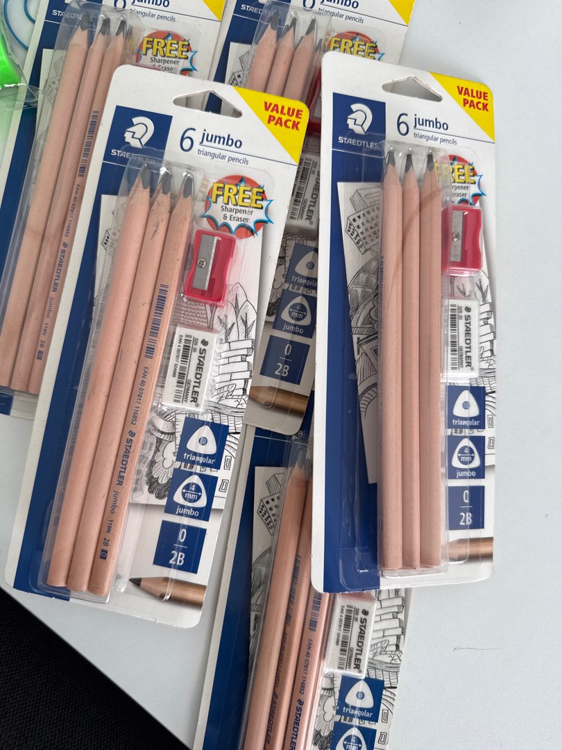 Staedtler Jumbo Triangular Pencils - learner pencils, Hobbies & Toys ...