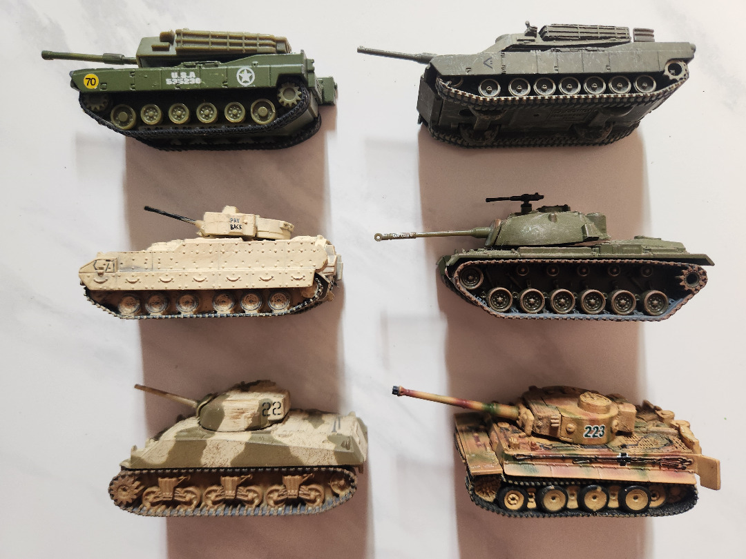 Vintage Realtoy , Corgi Fighting Machines Diecast Tank , Plane , M1 Abrams , Bradley , M48 ...