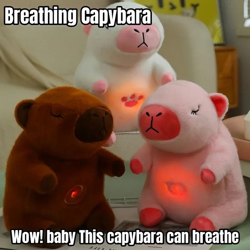 30cm Doll with Sound and Light Kids Animals Plush Toys Baby Breathing ...