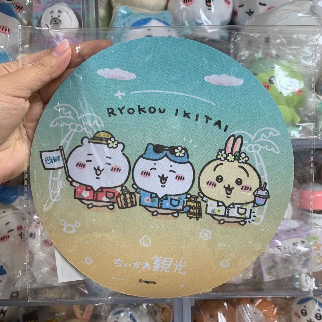 日版 Chiikawa 小可愛 & Hachiware 小八貓 & Usagi 兔兔 東京 觀光系列 圓形 滑鼠墊 Mouse Pad, 電腦 ...