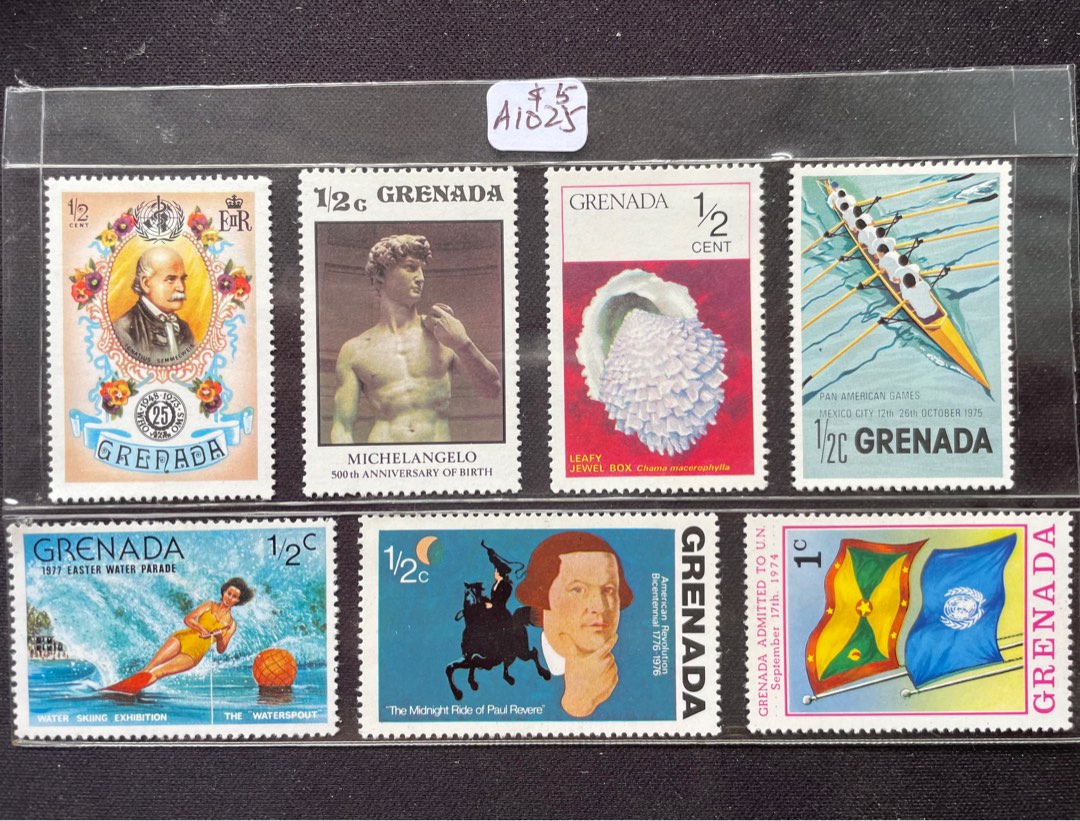 A1025 - British Commonwealth Grenada 1974 - 1977 QE2, General Sir Leo ...