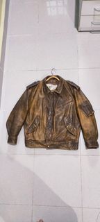 schott type b3 b-3 vintage vtg leather jacket bomber jacket leather ...