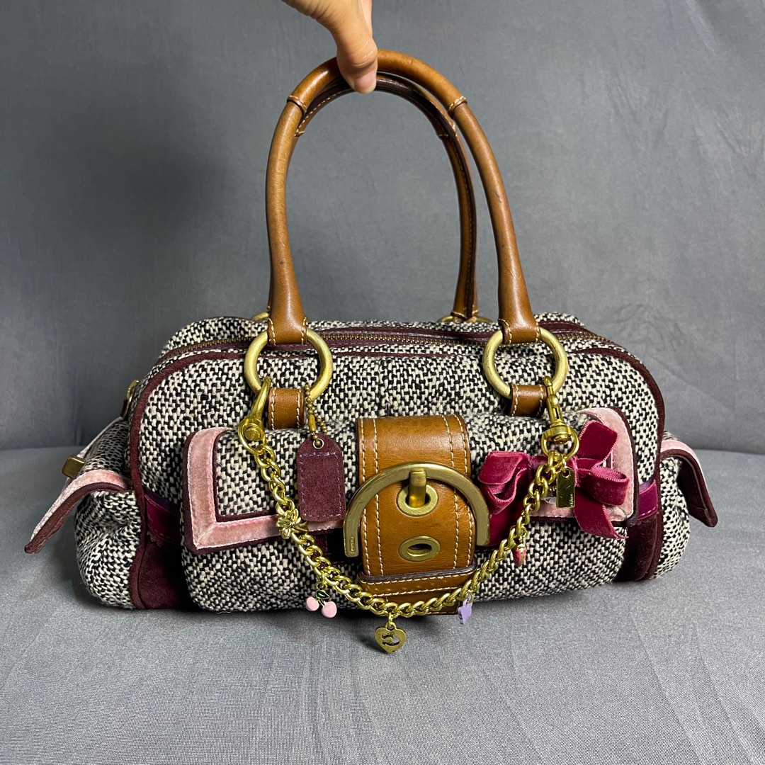 COACH TWEED RIBBON SATCHEL BAG, Luxury, Bags & Wallets on Carousell