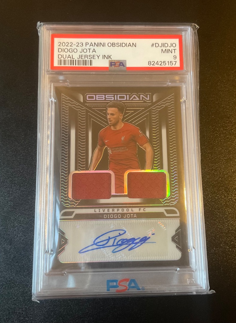 Diogo Jota, Obsidian Panini, Dual Patch Autograph Card /99, Hobbies ...