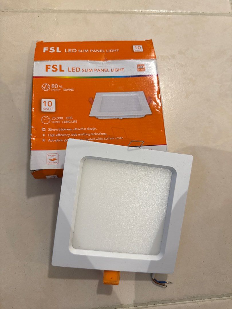 FSL LED Slim Panel Light 10W, Furniture & Home Living, Lighting & Fans ...
