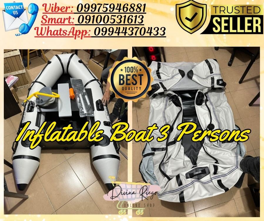 Inflatable Speed Boat 3 Persons Slat Wooden Floor, Announcements on Carousell