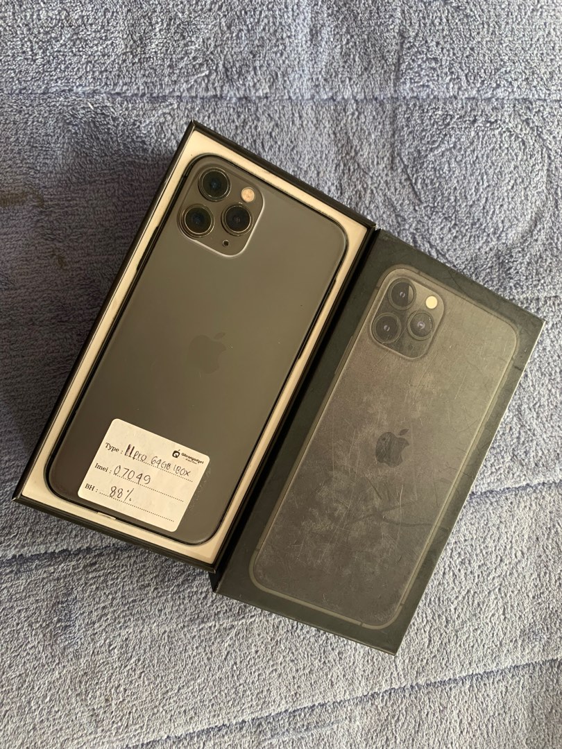 IPHONE 11 PRO 64GB EX IBOX FULLSET, Telepon Seluler & Tablet, iPhone ...