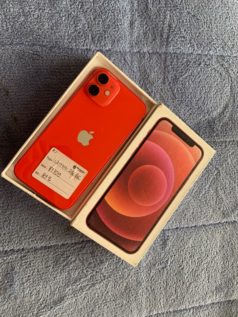 IPHONE 12 MINI 256GB EX INTER BEACUKAI PERMANEN FULLSET, Telepon ...