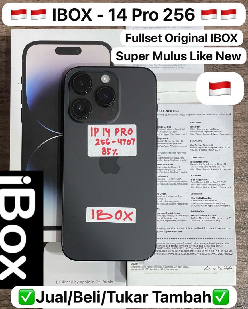 iphone 14 pro 256gb second ibox like new, Telepon Seluler & Tablet ...