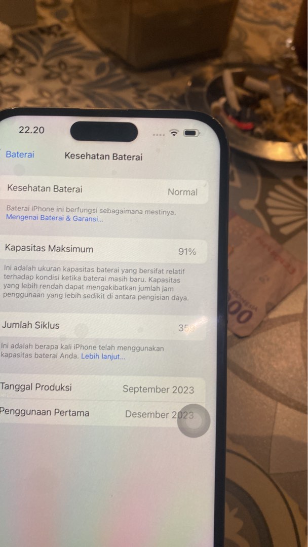 iPhone 15 promax 256 resmi Indonesia -Trutone ON -Face ID ON -Hb 91% ...