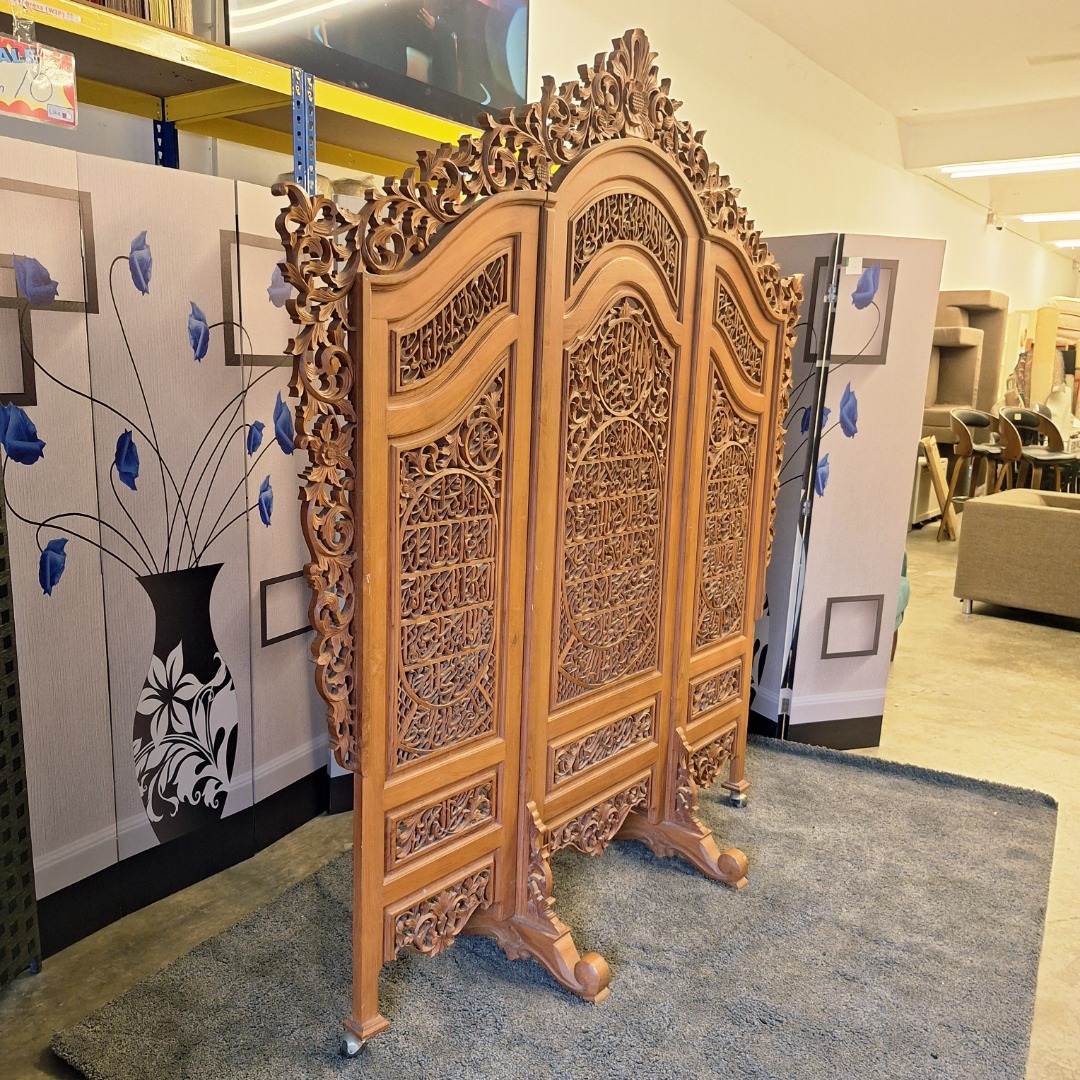 Teak Wood Islamic Carved Wooden Room Divider | Pembahagi Bilik Kayu ...