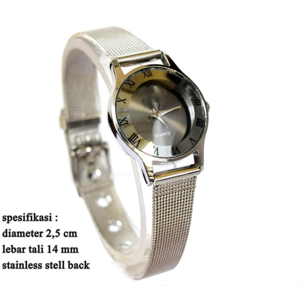 jam Silver Stainless Crome Pasir Kasual Shine, Barang Mewah, Jam Tangan ...