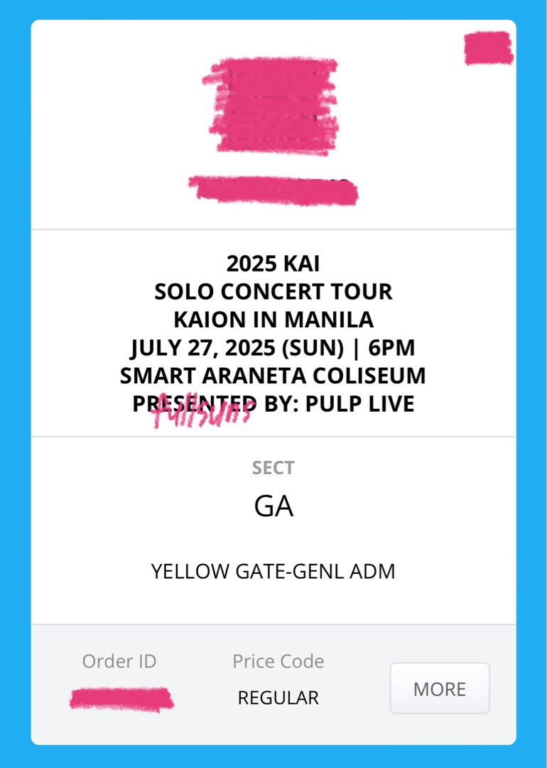 Kaion in Manila Kai EXO Solo Concert Bronze / GenAd Ticket, Hobbies ...