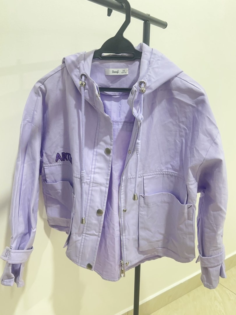 Lavender Hooded Jacket, Women's Fashion, Coats, Jackets and Outerwear ...