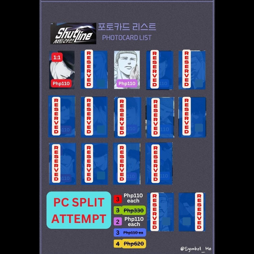 [m18 KR BL MERCH] Lezhin Shutline RPC Random Photocards Set Split ...