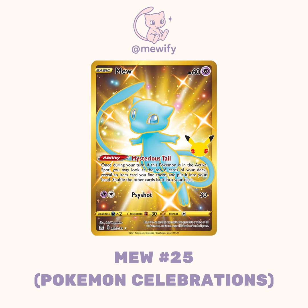 Mew #25 - Pokemon Celebrations | Pokemon TCG, Hobbies & Toys, Toys ...