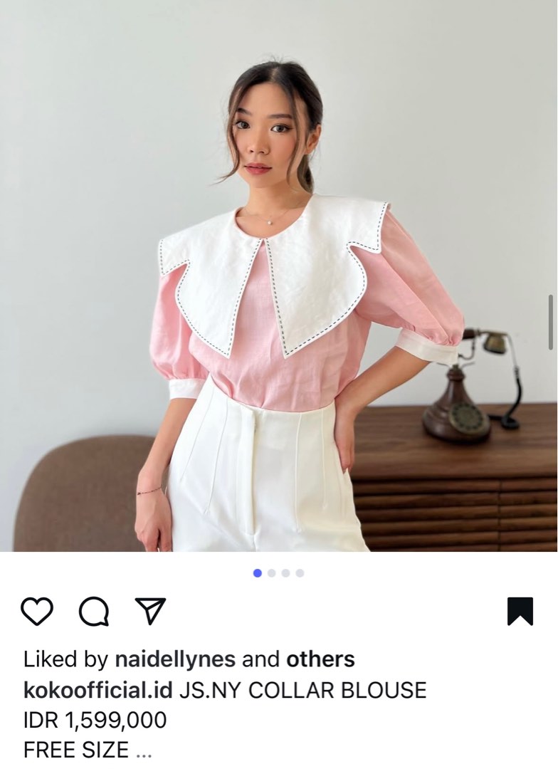 NEW ! KOKO OFFICIAL / JS.NY COLLAR BLOUSE, Fesyen Wanita, Pakaian ...