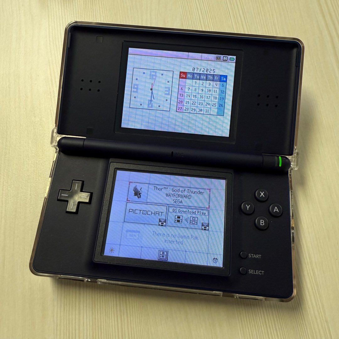 Pristine condition Nintendo DS Lite Cobalt Blue Japan Limited Edition with AC Adapter and ...