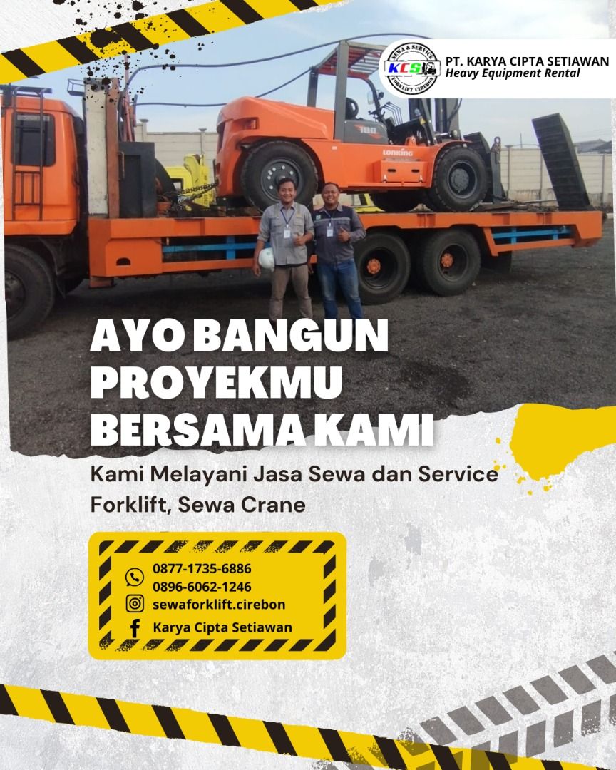 SEWA FORKLIFT DAN CRANE BABAKAN - BREBES PT. KCS TELP. 087717356886 ...