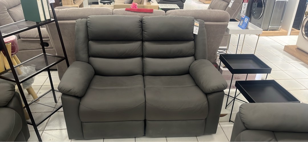 SOFA RECLINER LEXUS 2 SEATER FABRIC - ABU ABU TUA, Perabotan Rumah di ...
