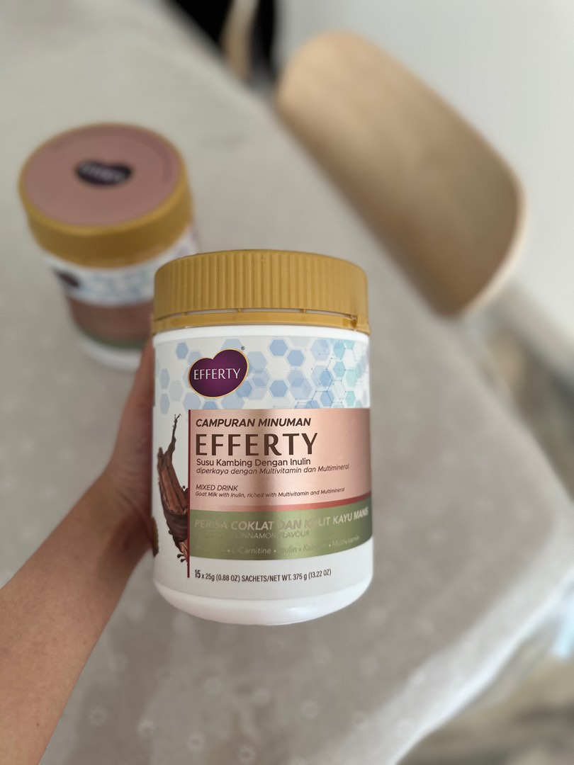 Susu Efferty perisa Chocolate Cinnamon, Health & Nutrition, Health ...