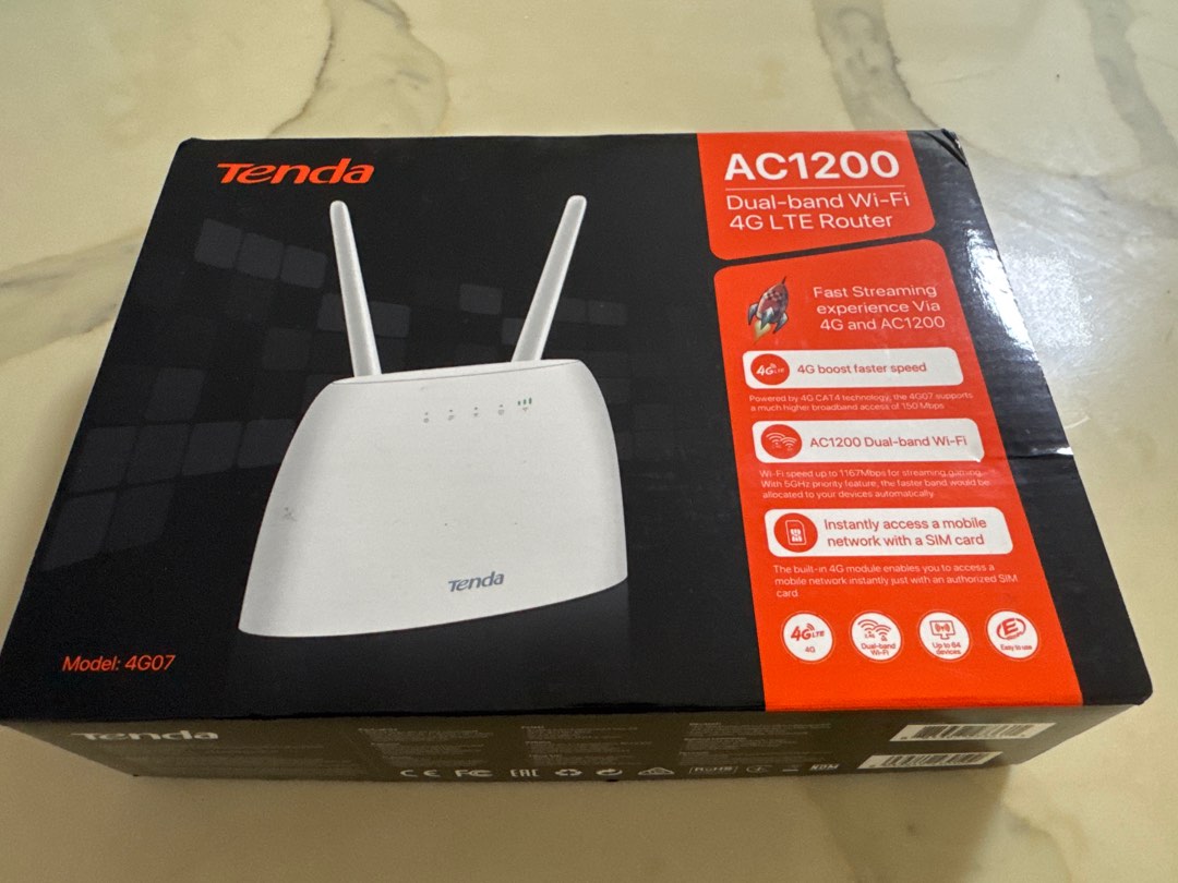 Tenda AC1200 Dual-Band 4G LTE Router 4G07, Computers & Tech, Parts ...