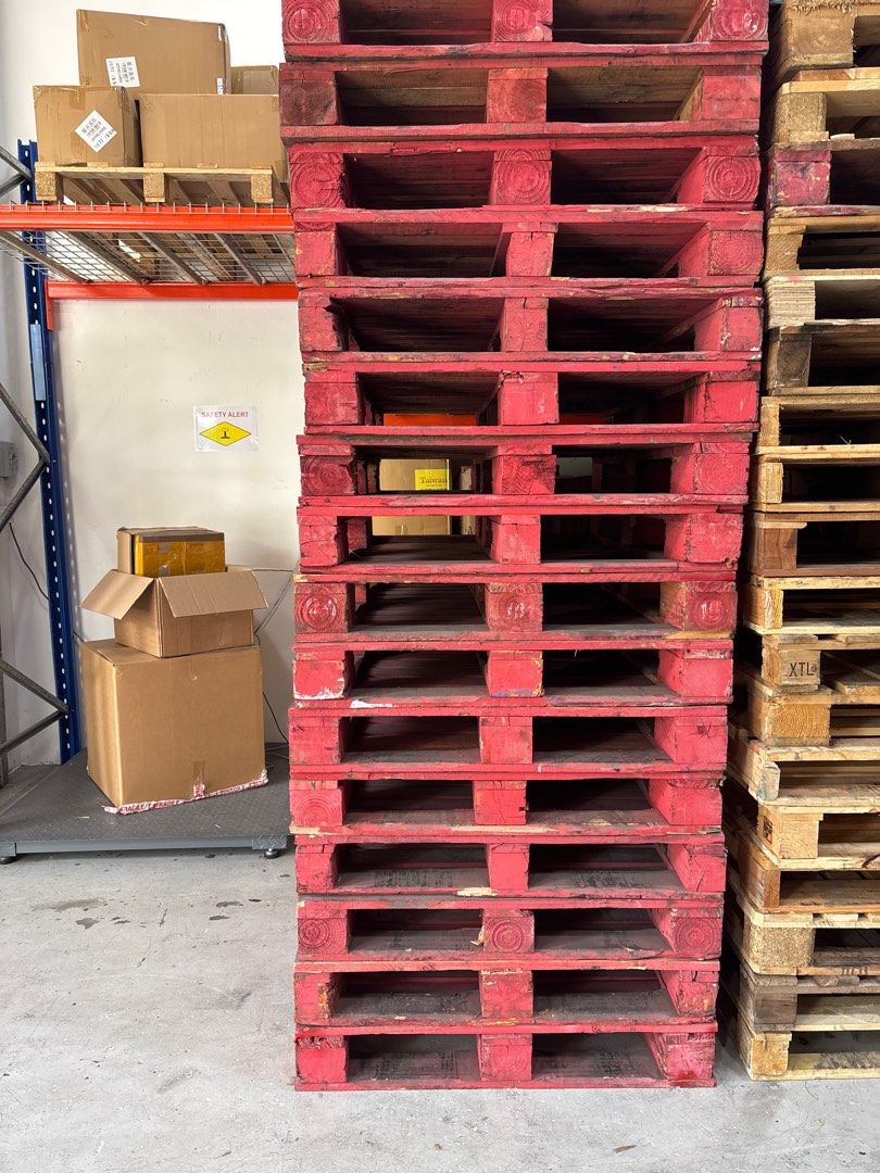 Used Red Pallets - Industrial Grade, Furniture & Home Living, Home ...