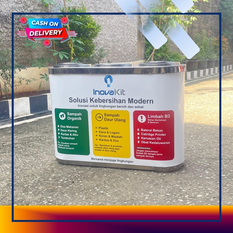 (WA 0812.9869.9940) Jual Tempat Sampah Stainless 3i 1 Tamiang, Perabotan Rumah di Carousell