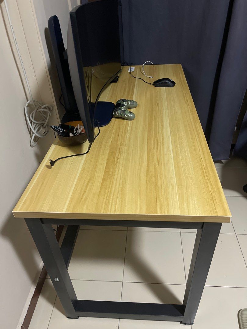 Wooden Office Desk - 140cm x 60cm, Furniture & Home Living, Furniture ...