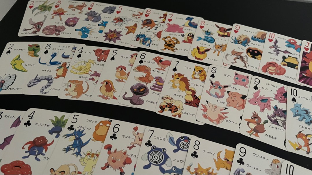 1998 Vintage Pokemon Televi-kun Poker Playing Cards Complete Set with ...