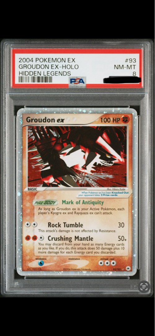 2004 Pokemon EX Hidden Legends Groudon ex #93 PSA 8, Hobbies & Toys ...