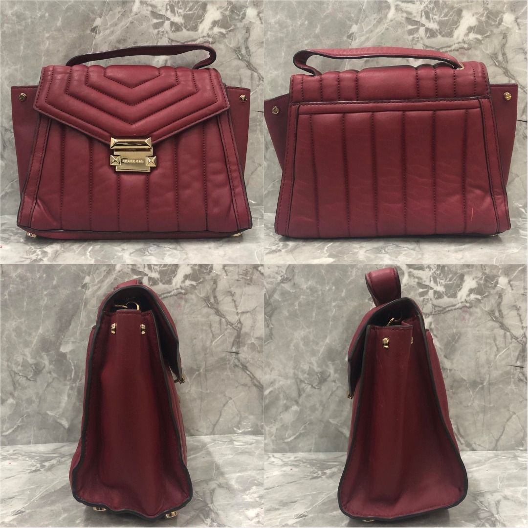 257004918 MICHAEL KORS BAG LEATHER 2 WAY RED, Luxury, Bags & Wallets on ...