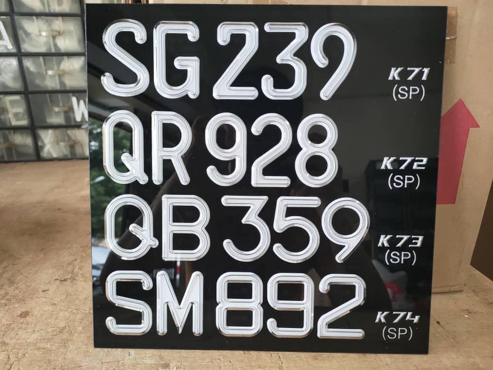 3D Laser cut number plate, Car Accessories, Car Plates on Carousell