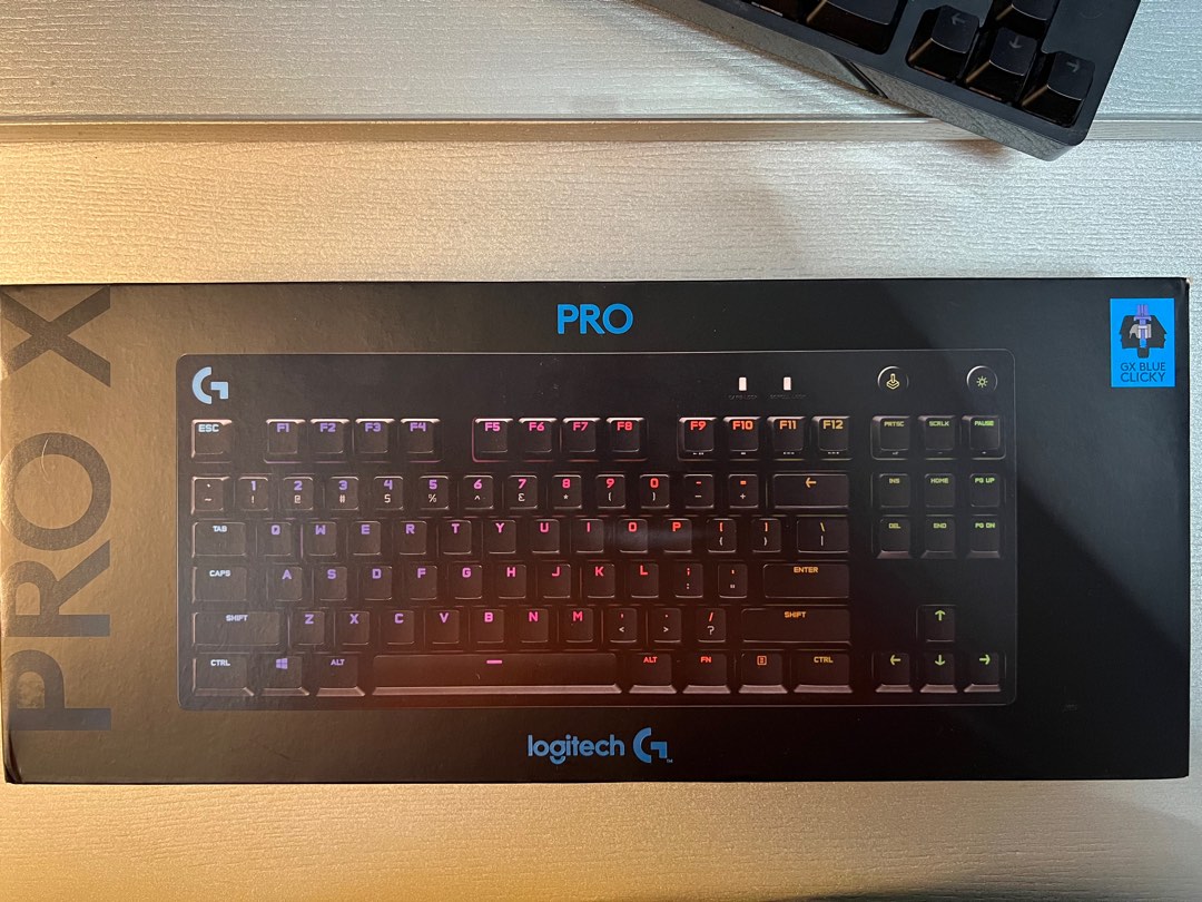 [有盒配配件] Logitech Pro X (GX Blue Clicky), 電腦＆科技, 電腦周邊及配件, 電腦鍵盤及相關產品 ...