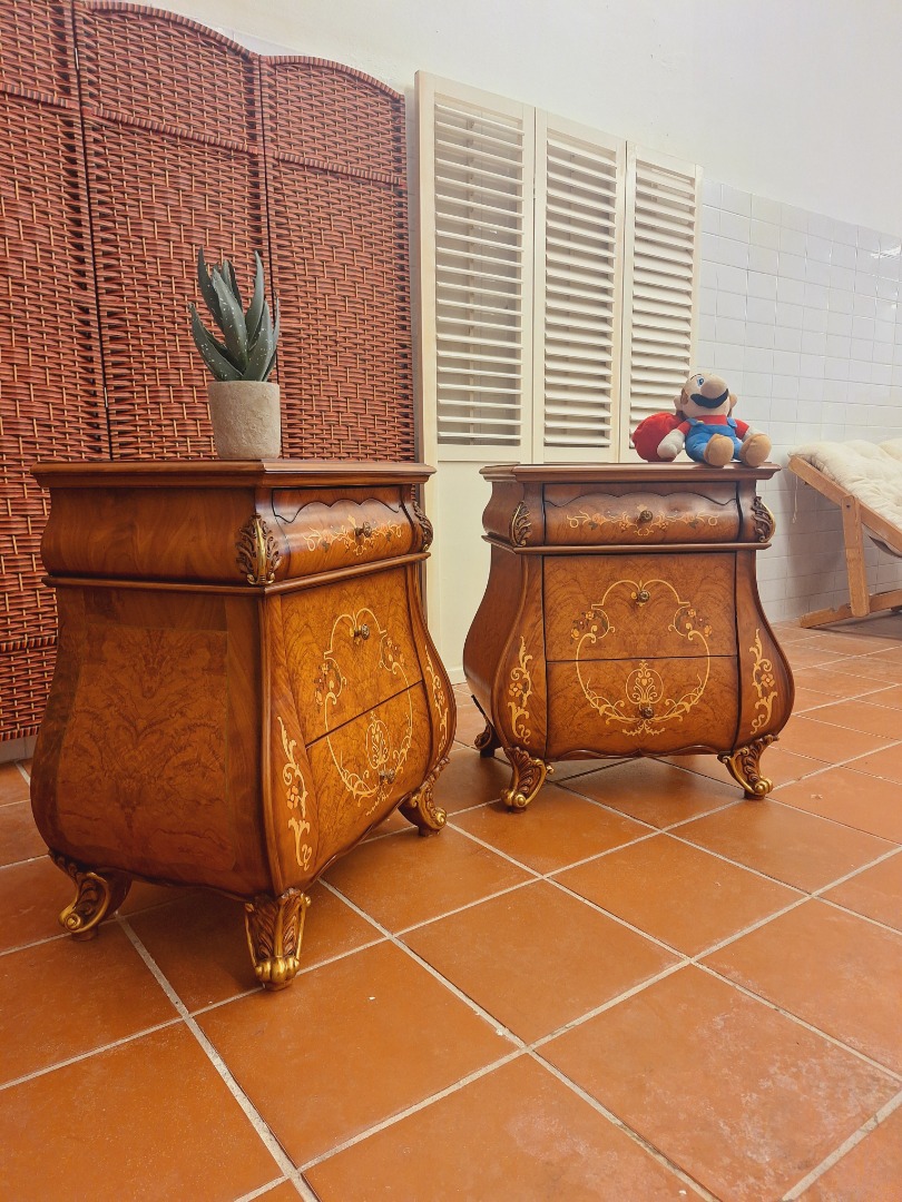 Antique-Style Night Chests with Gold Detailing* | Peti Malam Gaya ...