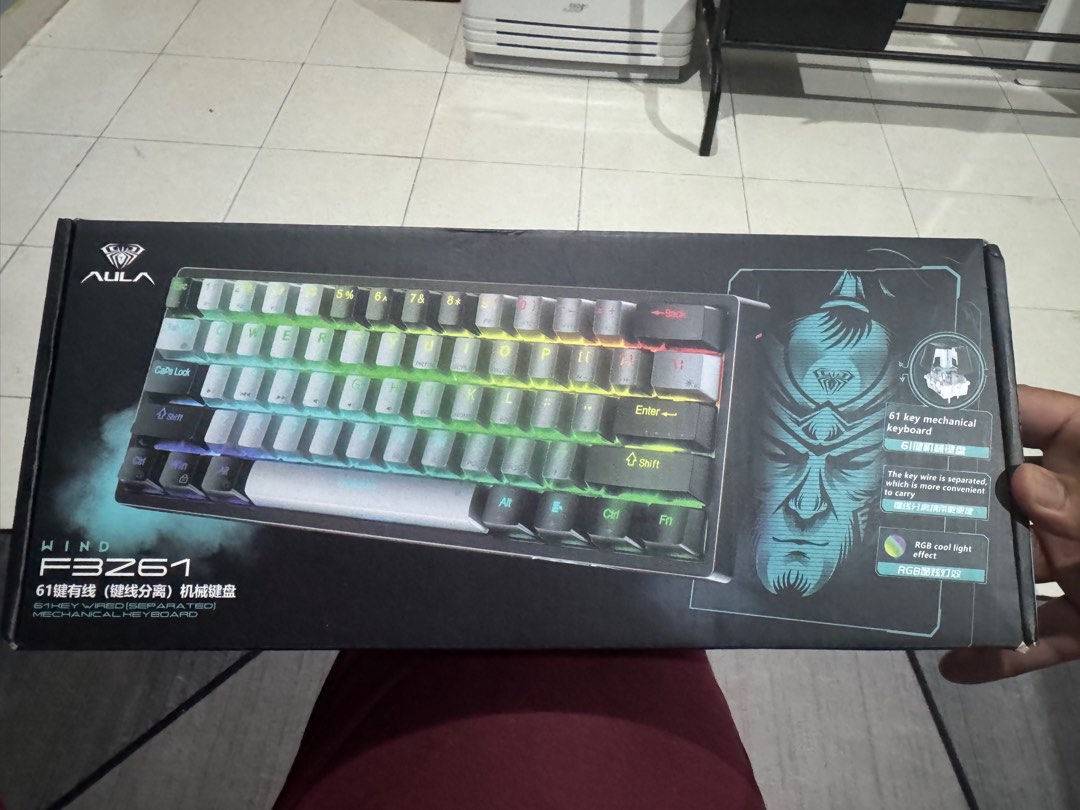 AULA F3261 61 Keys Wired Mechanical Keyboard RGB Hot Swappable Compact ...