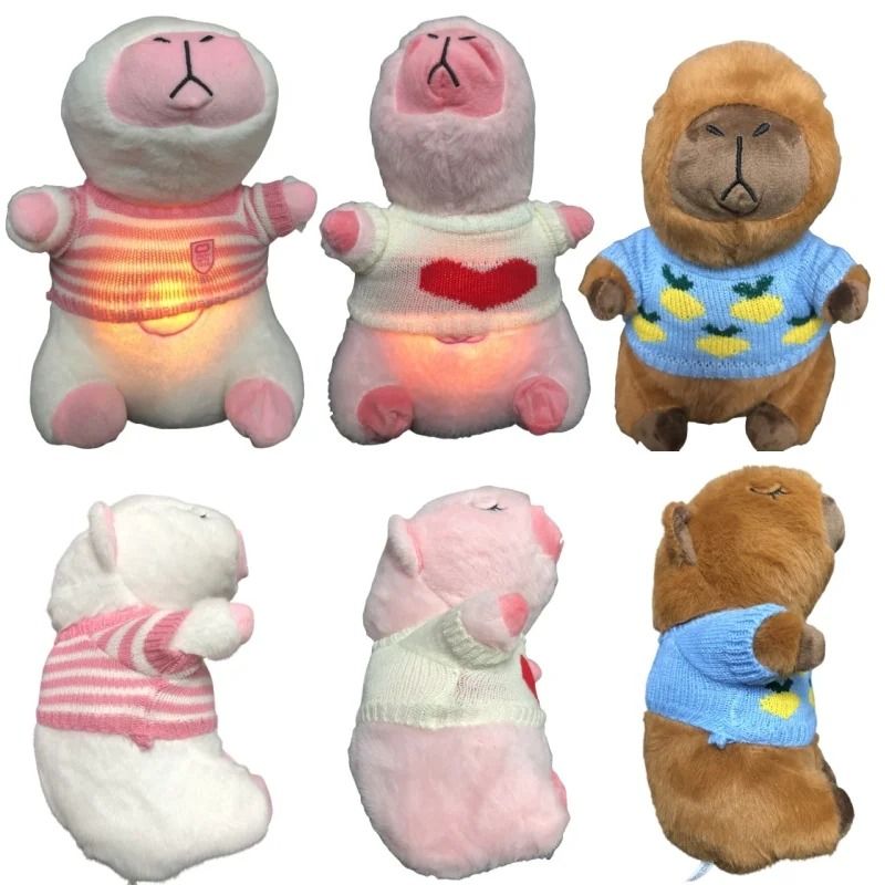 Breathing Capybara Plush Doll Toys Soothing Musical Baby Sleeping ...