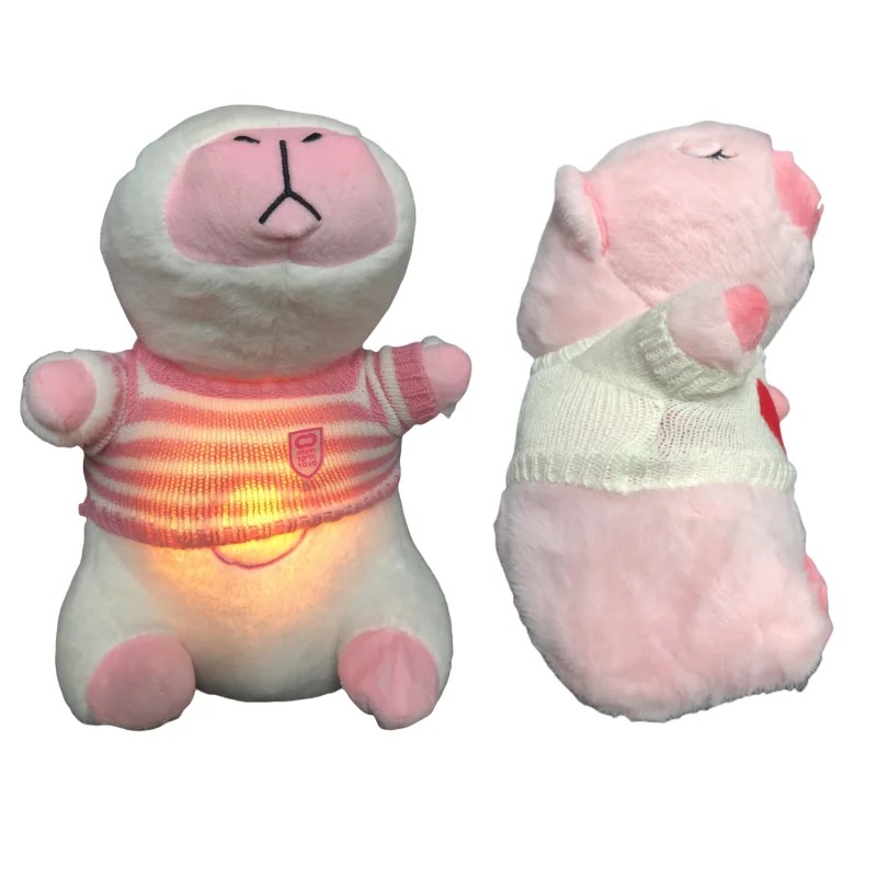 Breathing Capybara Plush Doll Toys Soothing Musical Baby Sleeping ...