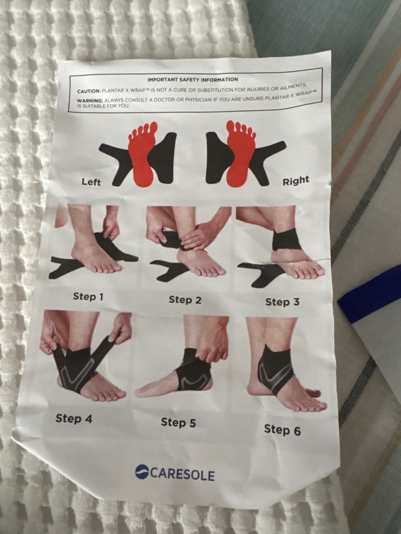 Caresole Plantar X Wrap - XL - Ankle Support x2 - one for $10, Health ...