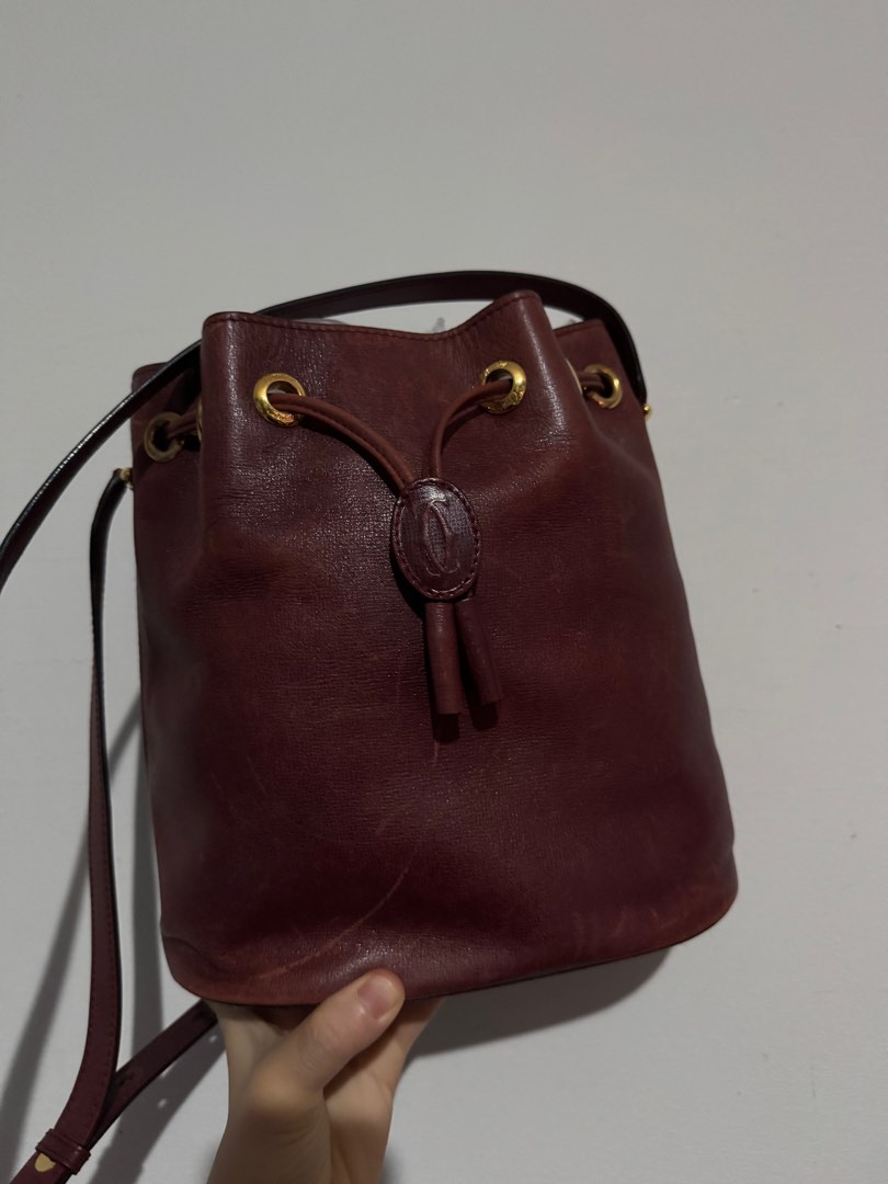 Cartier Bucket Bag - Burgundy, Luxury, Bags & Wallets on Carousell