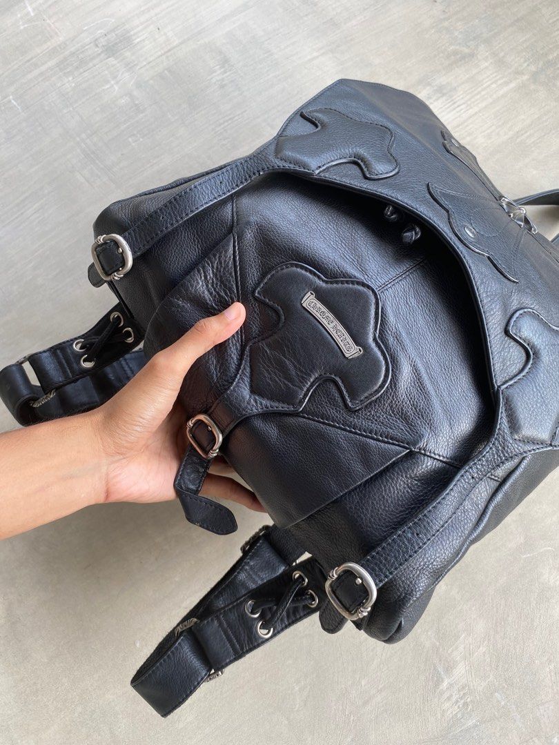 Chrome Hearts Backpack Leather Black, Fesyen Pria, Tas & Dompet ...