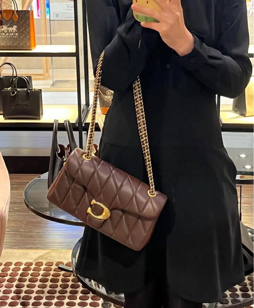 Coach tabby quilted 26 maple brown authentic original, Fesyen Wanita ...