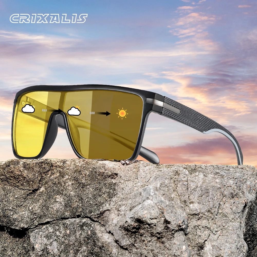 CRIXALIS Square Photochromic Polarized Sunglasses Men Women Outdoors ...