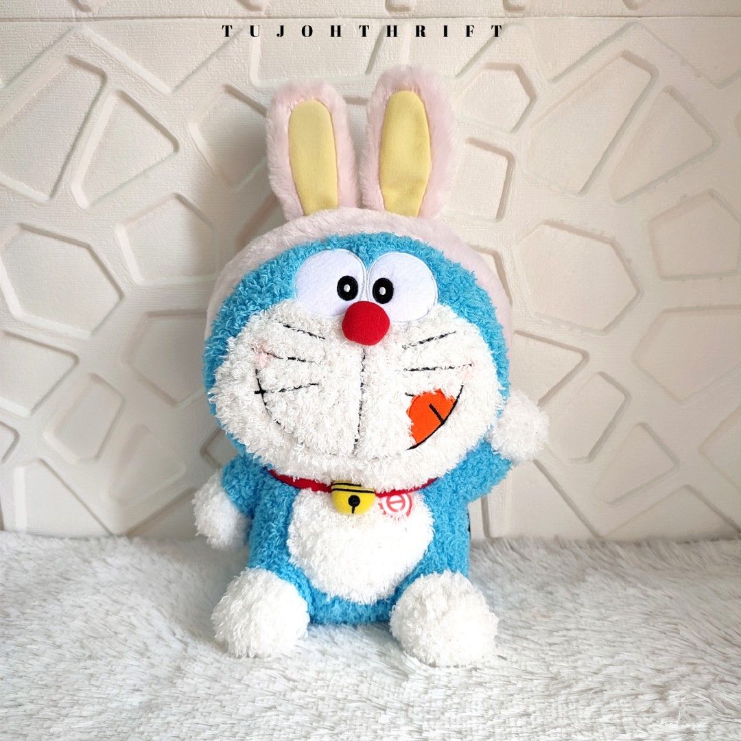 Doraemon With Pink Bunny Ear Plush With Hardtag, Hobbies & Toys, Toys ...