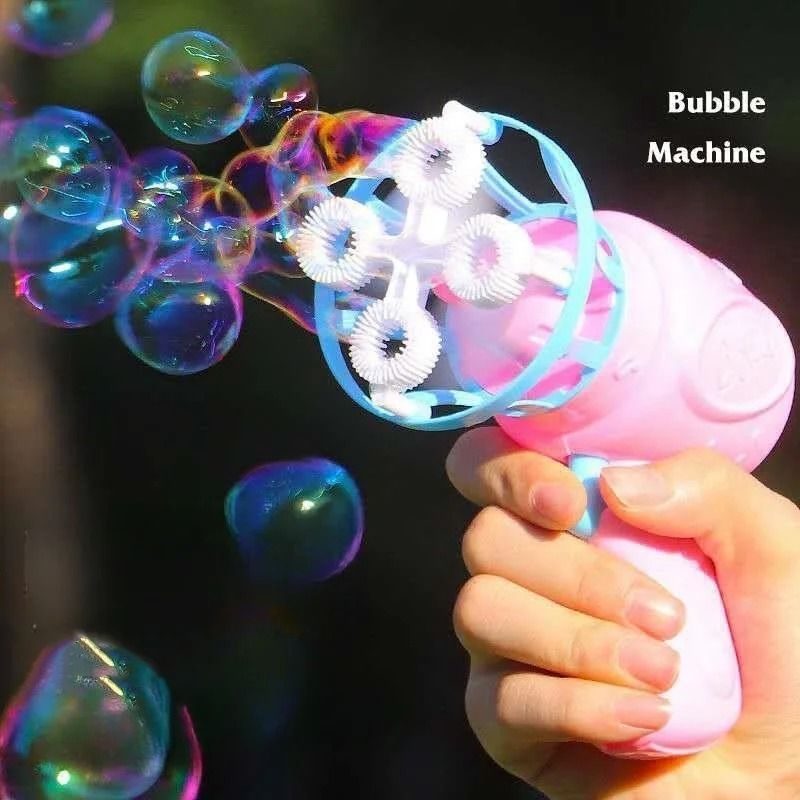 Electric Bubble Machine Kids Toys Bubble Gun Children Automatic Bubble Blowing Toy Outdoor Play ...