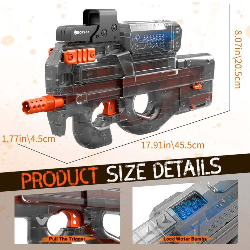 Electric Gel Gun in Transparent Black! Fully Automatic Splatter Ball ...