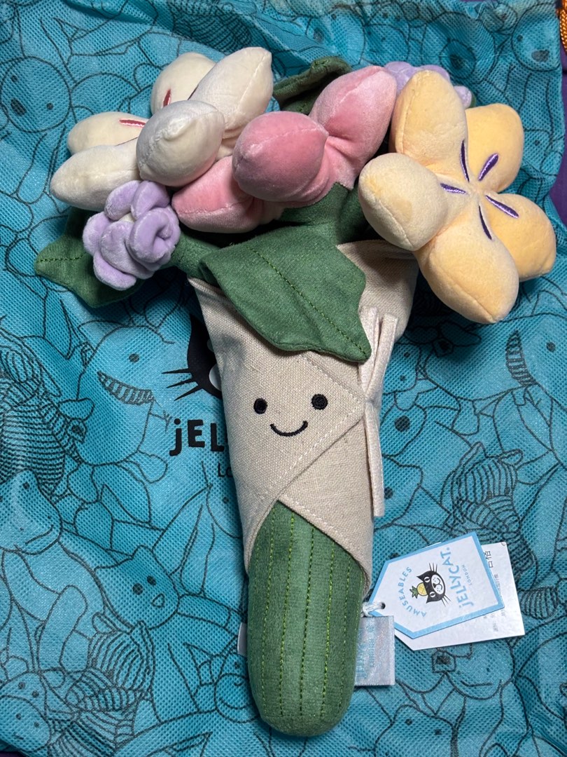 FAKE jellycat flower bouquet, Hobbies & Toys, Toys & Games on Carousell