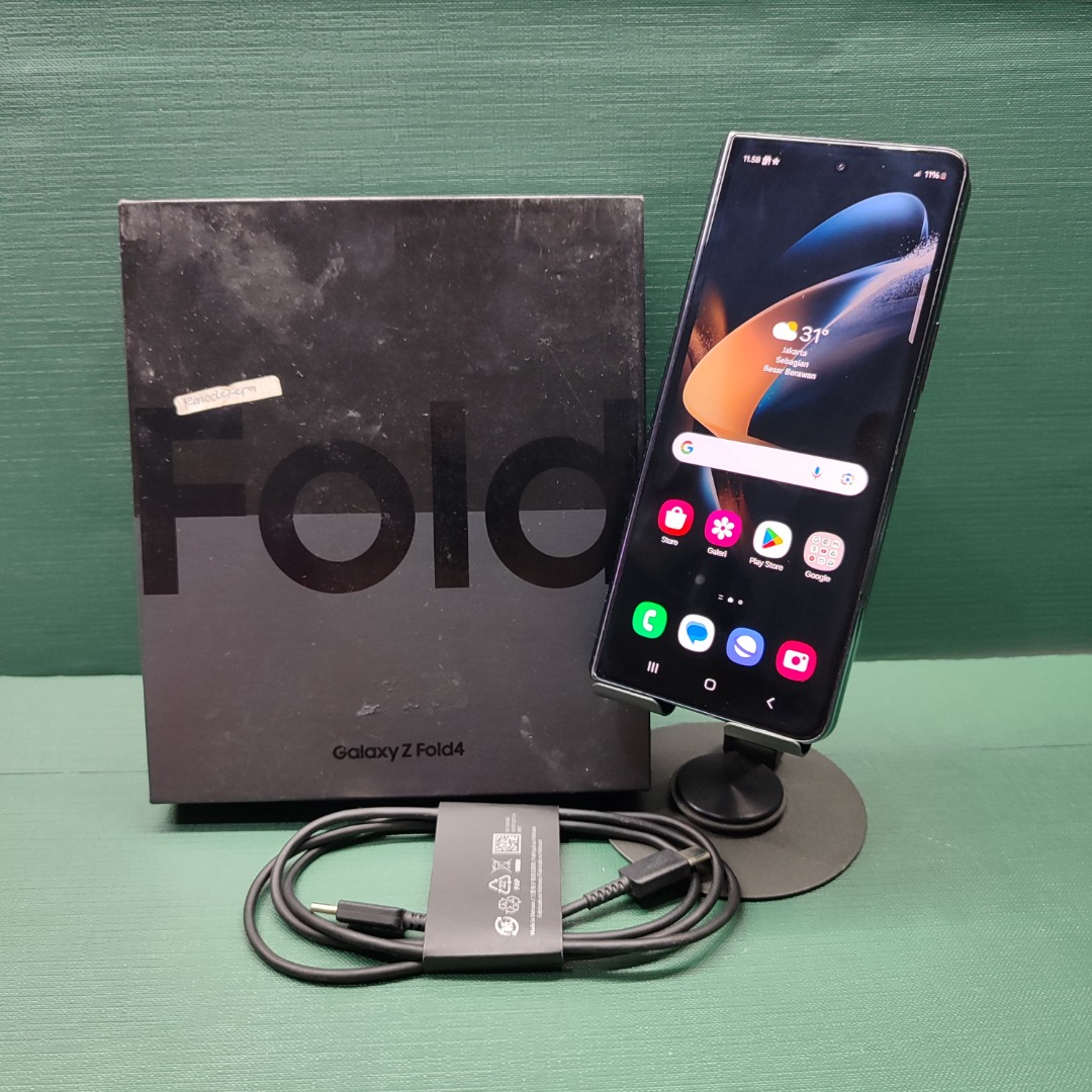 FULLSET ORI RESMI SEIN Samsung Galaxy Z FOLD 4 12/256GB Hitam, Telepon ...